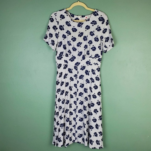 Boden | Dresses | Boden Ruth Midi Ivory Primrose Floral Dress Size 8r ...